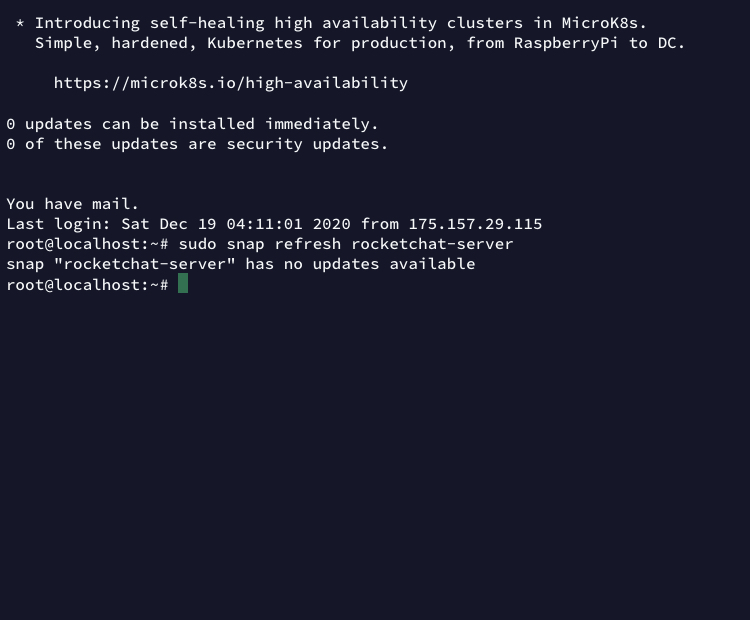 Snap Has No Updates Yet · Issue 19906 · Rocketchatrocketchat · Github