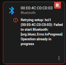 Failed to start Bluetooth: [org.bluez.Error.InProgress] Operation already in progress using ...