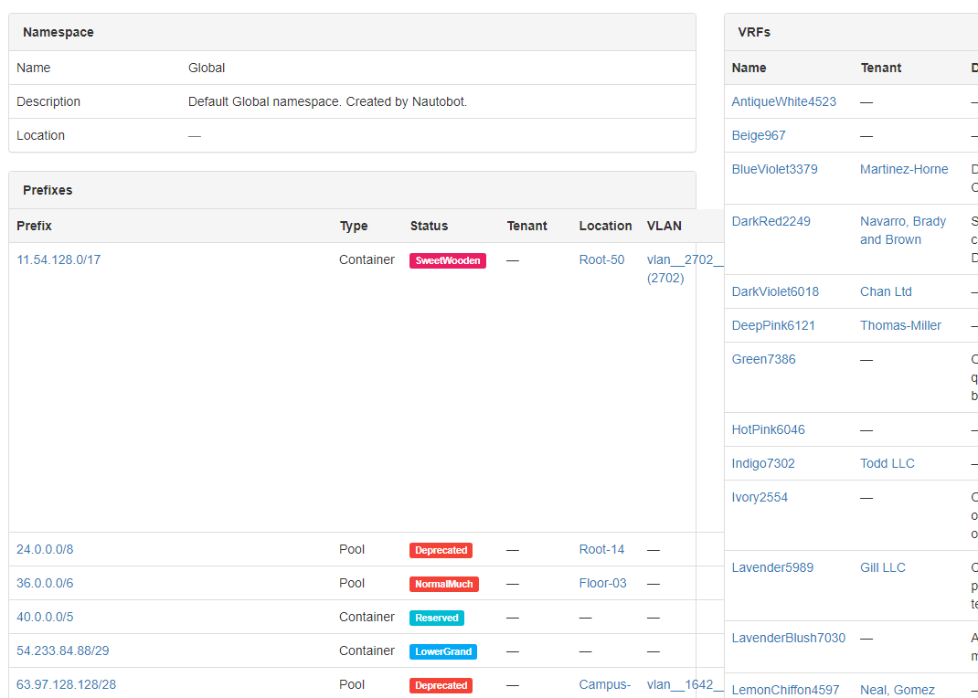 IPAM Namespaces: Alpha-completeness · Issue #3429 · nautobot/nautobot · GitHub