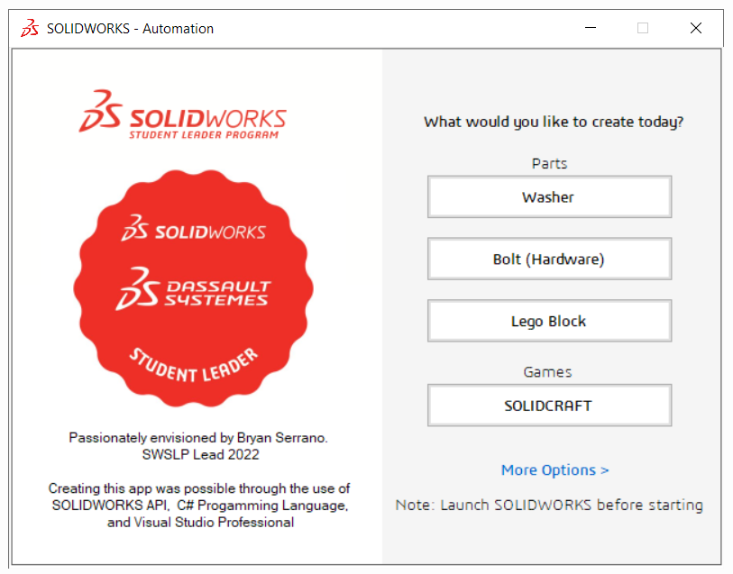 GitHub - bryanserrano317/SOLIDWORKS_Automation_App: Automation Scripts built using C# for ...