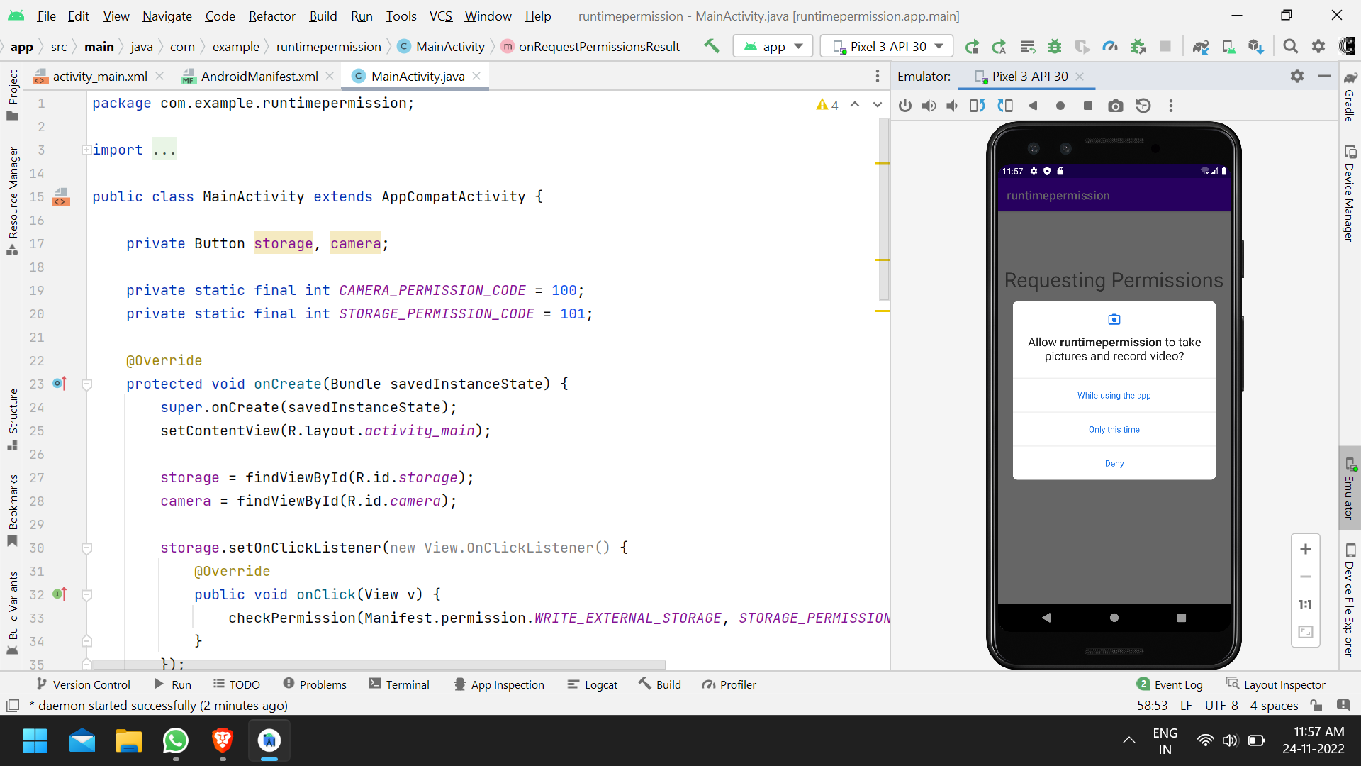 GitHub - Dhayanitha/RUN_TIME_PERMISSION