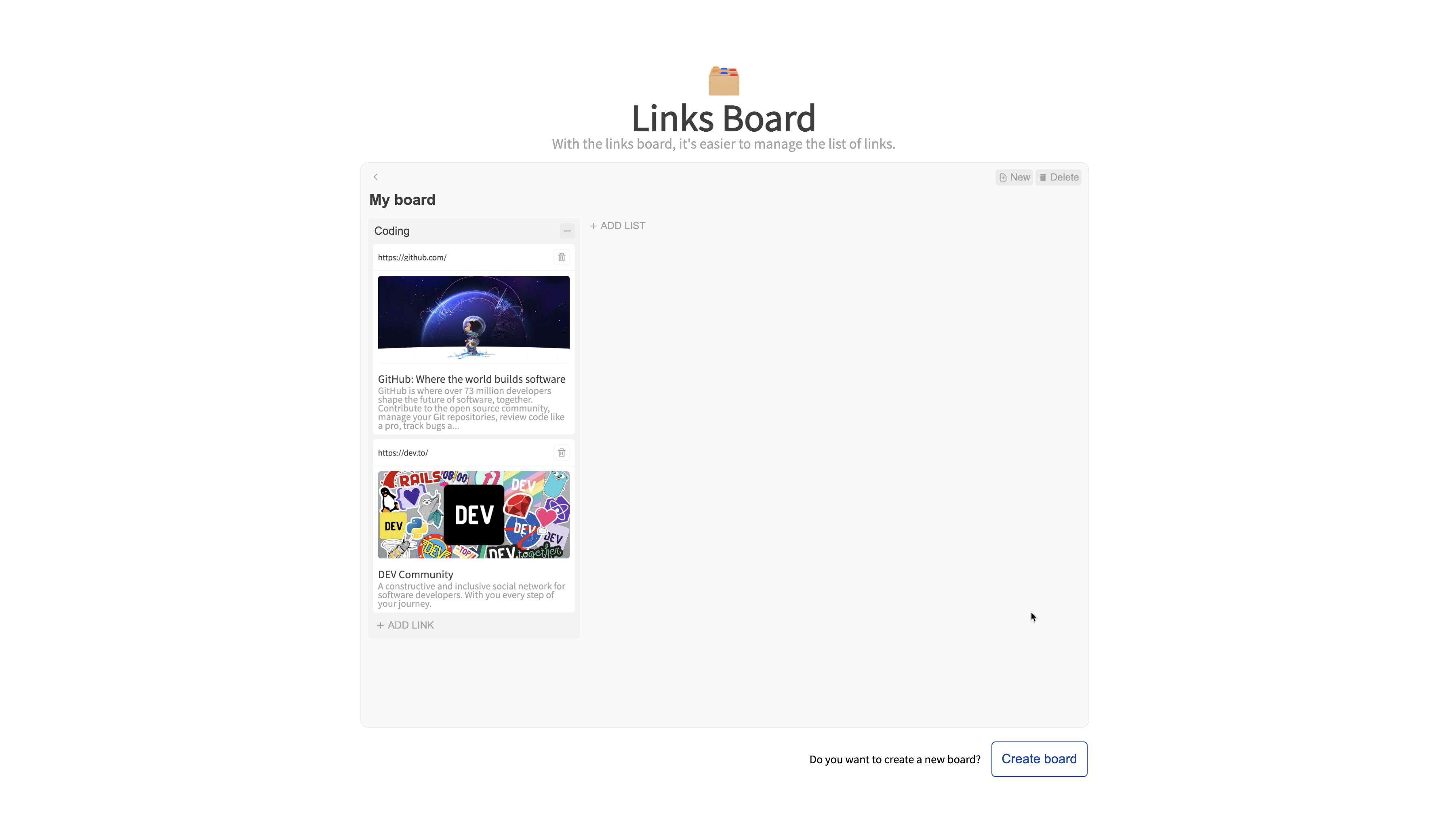 GitHub - 0yjJeong/links-board