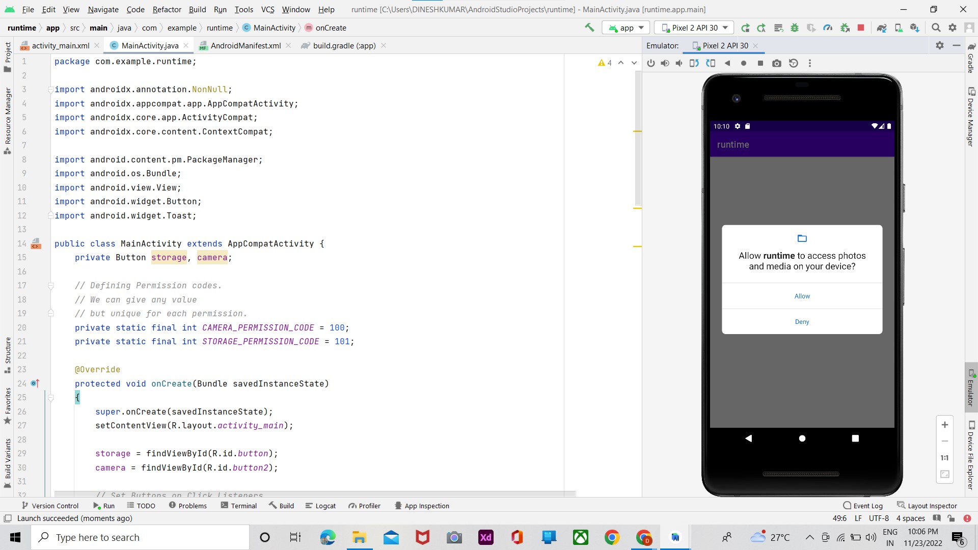 GitHub - Balajibal/runtimepermission