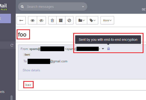 `sent By You With End To End Encryption` But Not End To End Encrypted · Issue 127 · Protonmail