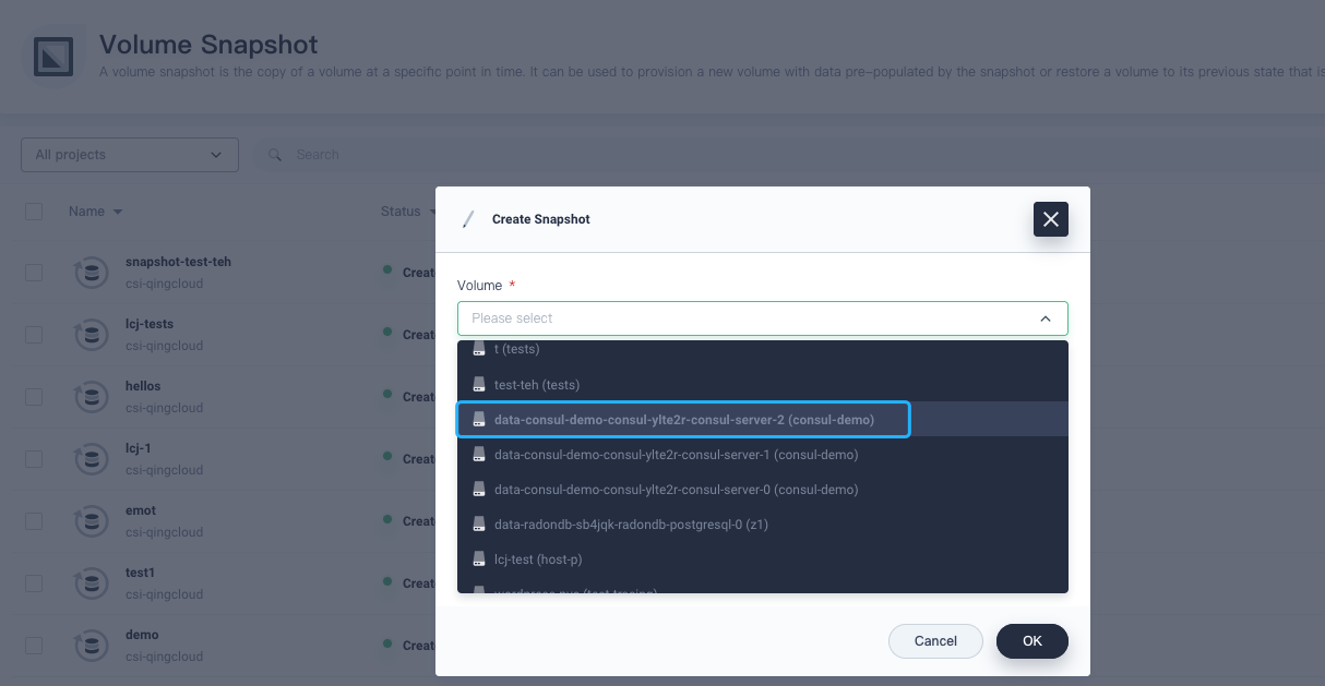 Cannot create a snapshot from a volume that supports and is allowed to create a snapshot on the ...