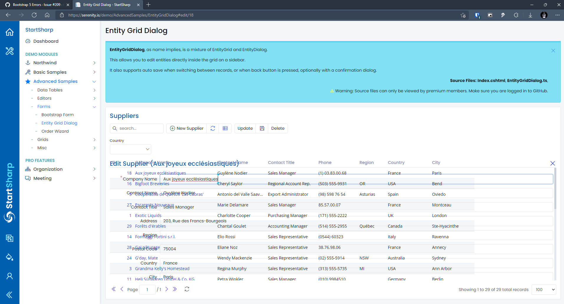 Pro Theme/BS5: Entity Grid Dialog styling · Issue #6205 · serenity-is/Serenity · GitHub