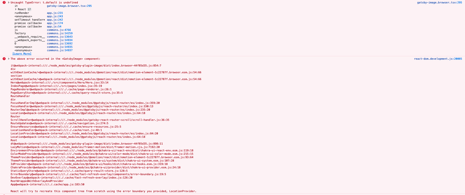 Error: "can't access property "images", e is undefined" using withArtDirection and getImage ...
