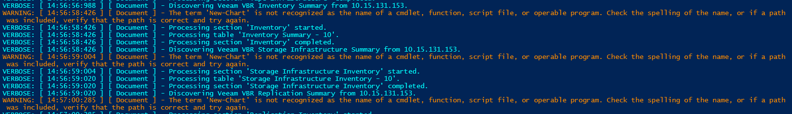 New-Chart Module Warning message · Issue #69 · AsBuiltReport/AsBuiltReport.Veeam.VBR · GitHub