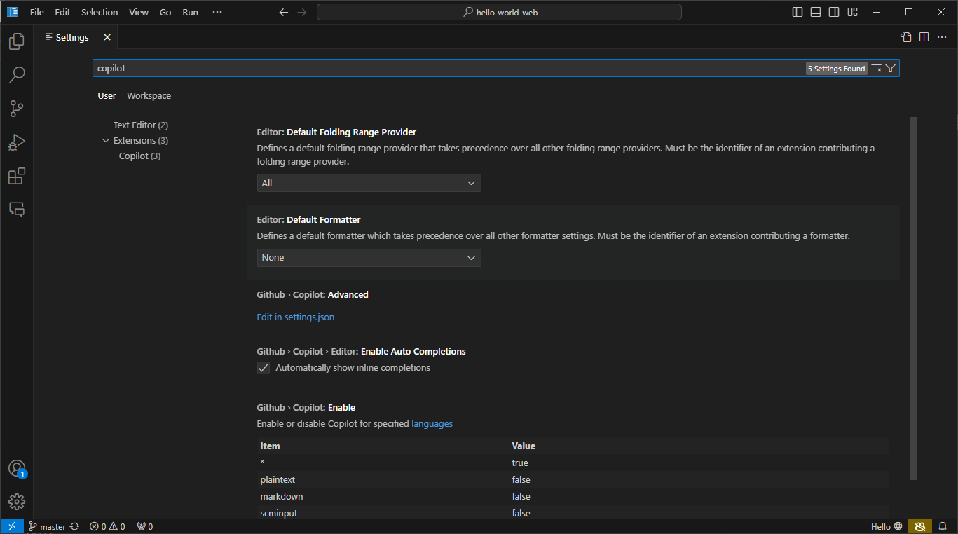 Settings editor filtering is broken · Issue #195846 · microsoft/vscode · GitHub