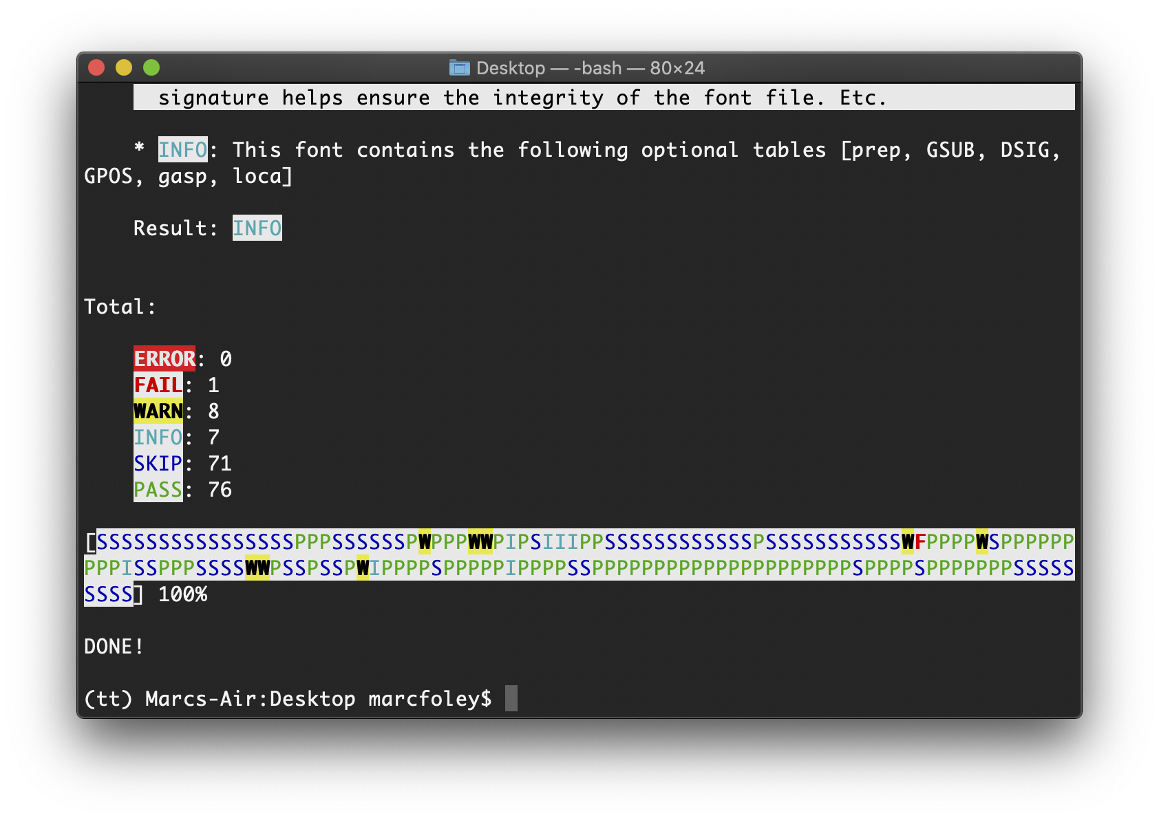Colors On Mac Terminal · Issue 2752 · Fonttools Fontbakery · Github