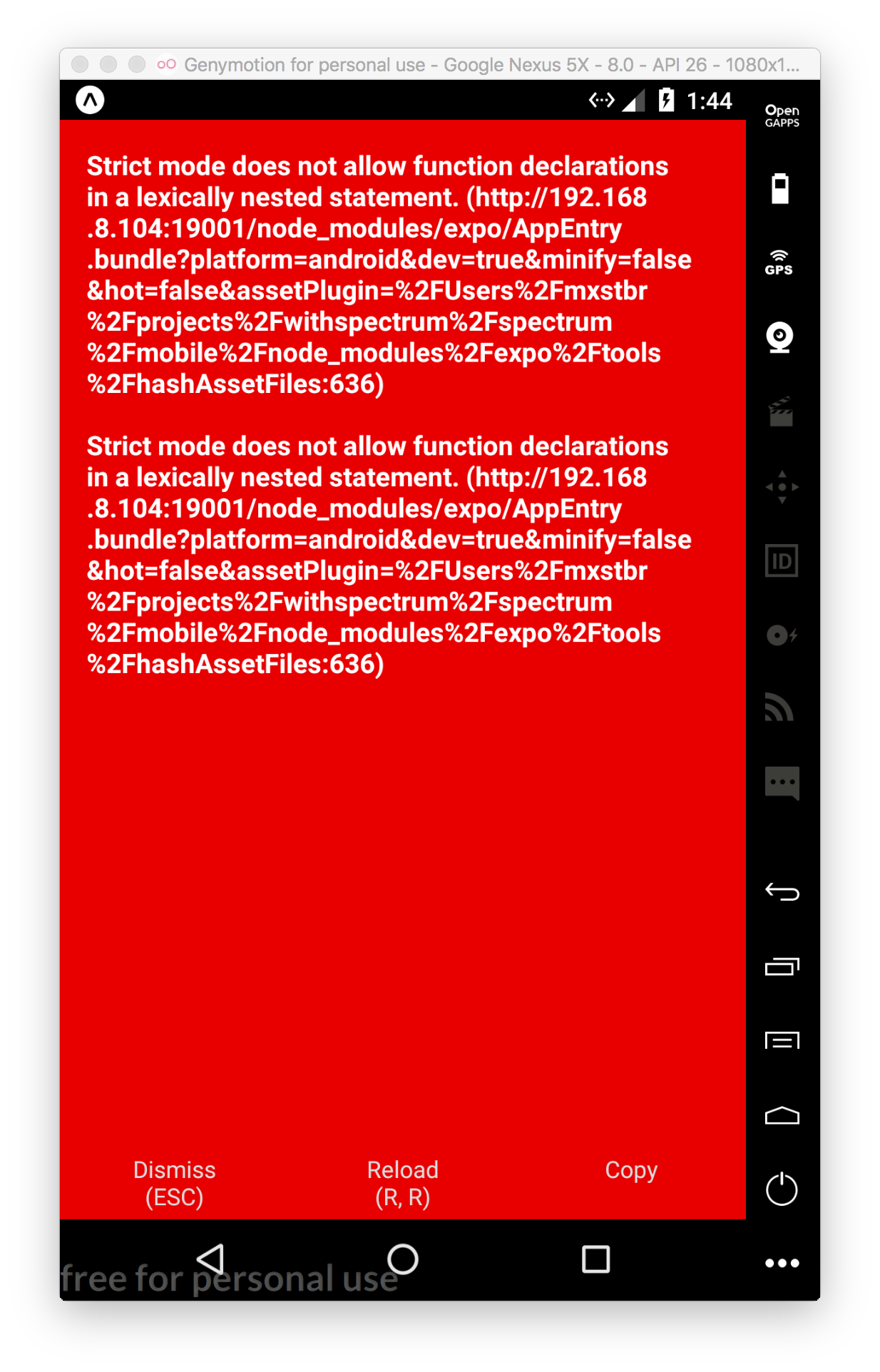 StrictMode error · Issue #1753 · expo/expo · GitHub