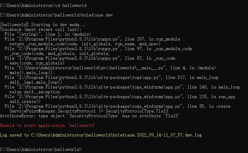 Type Object Securityprotocoltype Has No Attribute Tls13 · Issue 170 · Beeware Beeware · Github