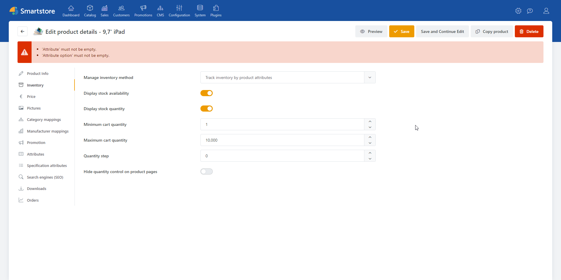 Product attribute stock is ignored when adding to cart · Issue #555 · smartstore/Smartstore · GitHub