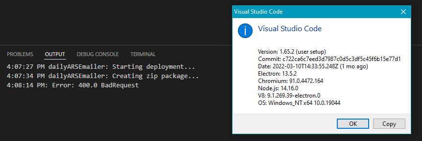 400 BadRequest when Publishing Azure App · Issue #3105 · microsoft/vscode-azurefunctions · GitHub