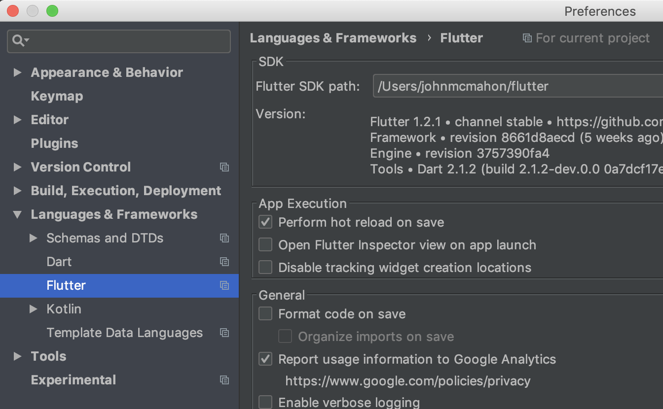 Flutter SDK And or Dart SDK Settings Keep Changing While Android Studio 