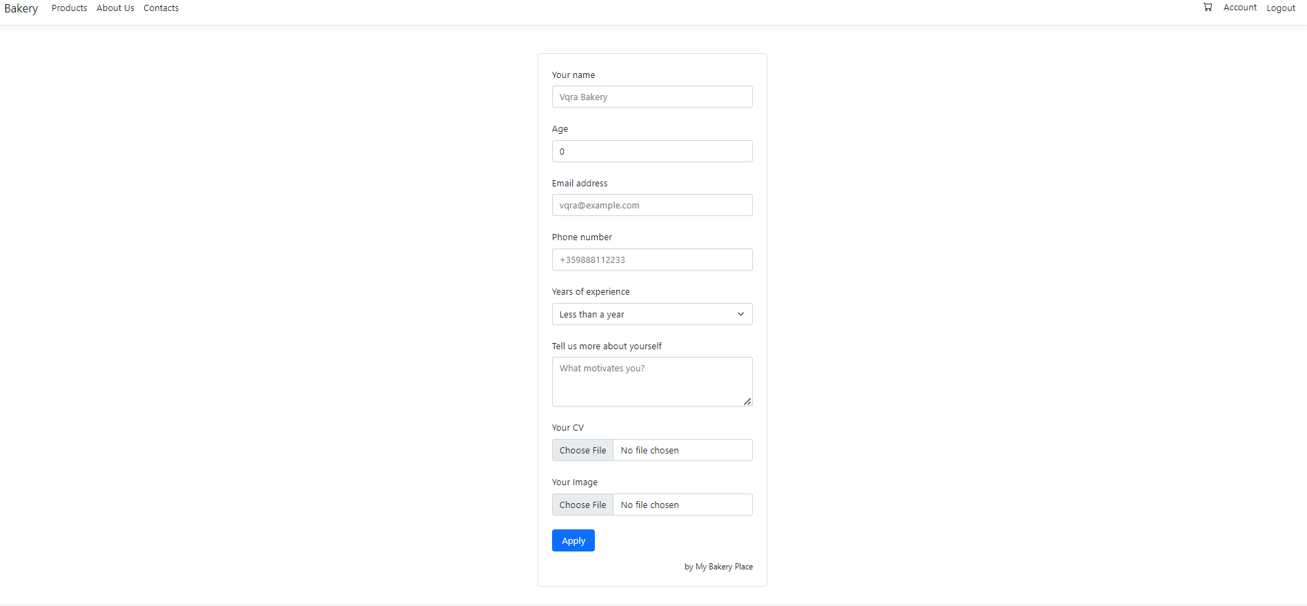 GitHub - Sand82/BakeryProject