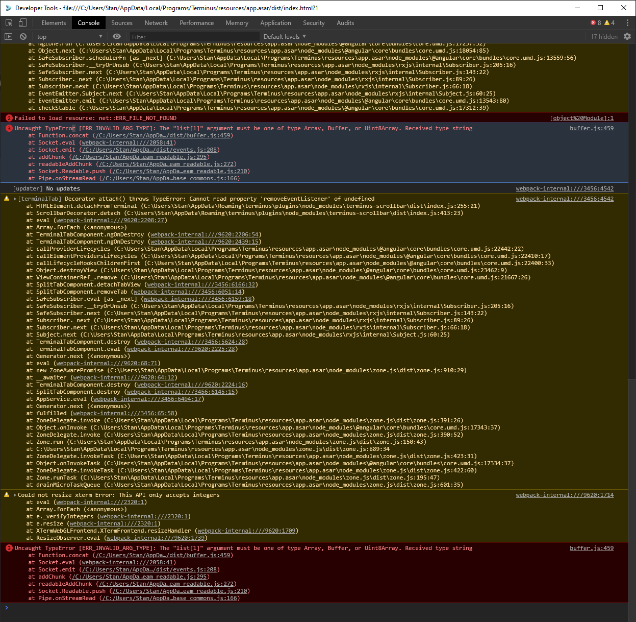 Terminus broken after new install · Issue #1955 · Eugeny/tabby · GitHub