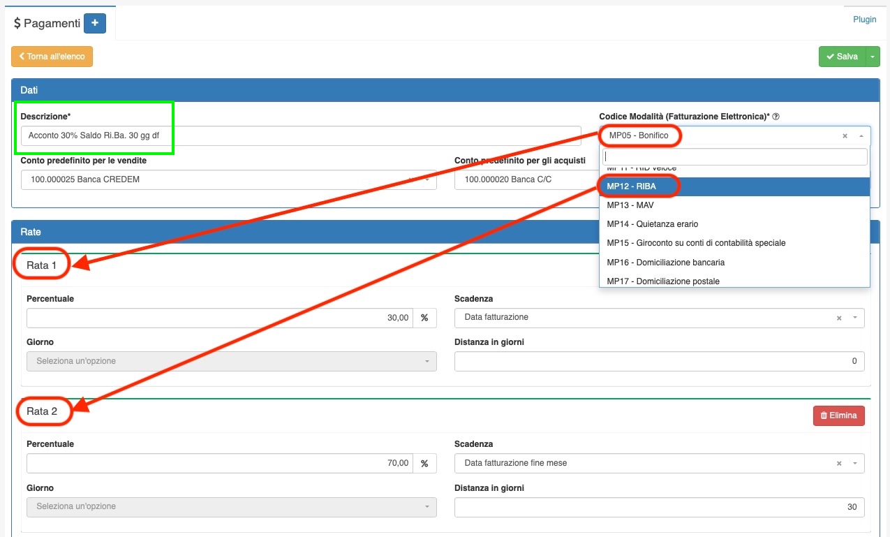 Gestione acconto e relativa modalità di pagamento · Issue #1016 · devcode-it/openstamanager · GitHub