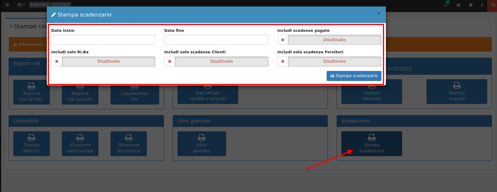 Stampa Scadenzario non tiene conto del filtro · Issue #1079 · devcode-it/openstamanager · GitHub