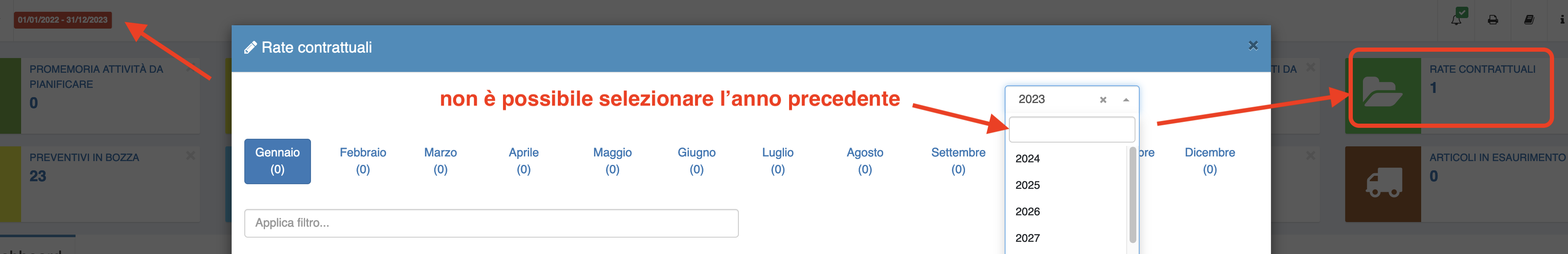 non è possibile selezionare la rata contrattuale dell'anno precedente · Issue #1141 · devcode-it ...