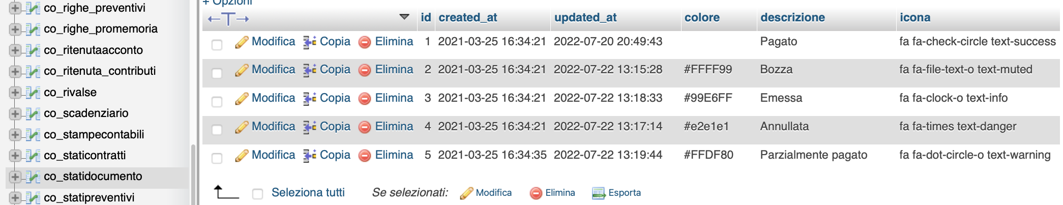 Colore Stato fatture · Issue #1155 · devcode-it/openstamanager · GitHub
