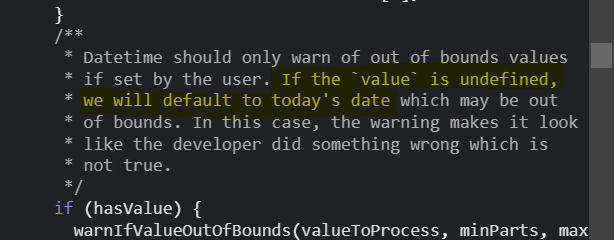 Bug Datepicker Doesnt Default To Today When Date Provided Is Undefined · Issue 26170