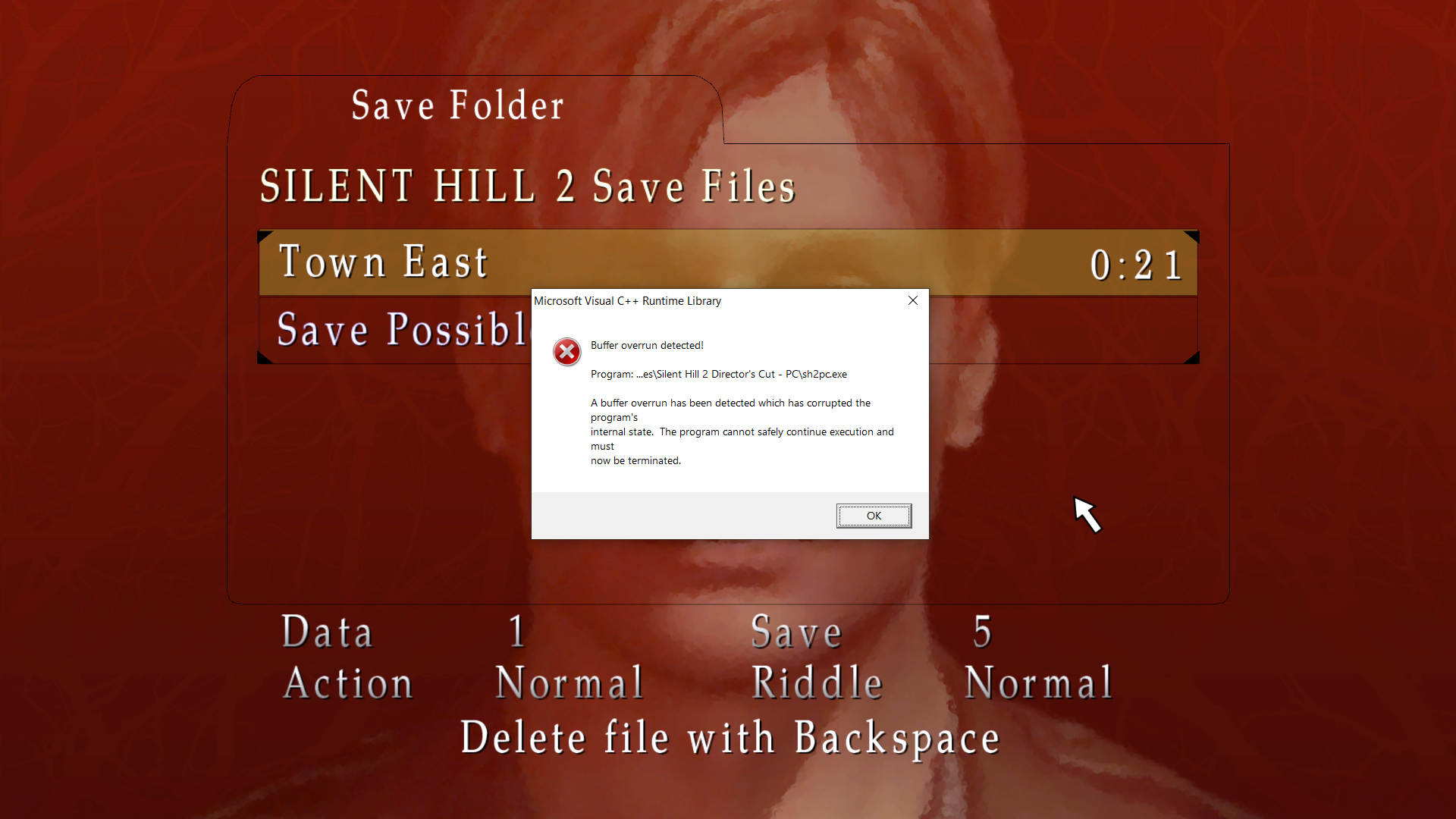 Visual C++ Buffer Overrun Error · Issue #604 · elishacloud/Silent-Hill ...