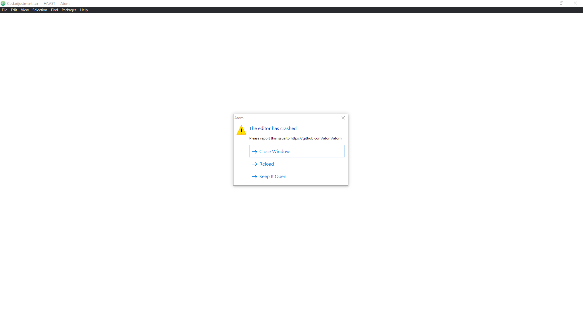 Atom crashes when drive connectivity is lost. Data loss without warning! · Issue #23221 · atom ...