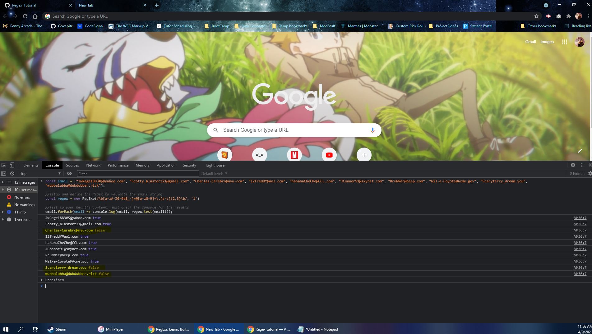 Regex Tutorial Challenge · GitHub