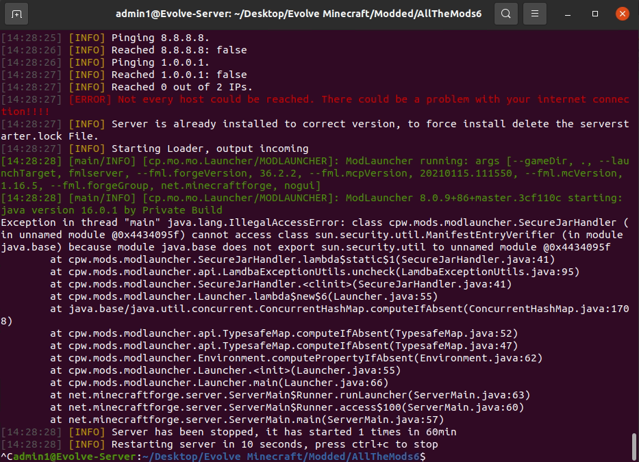 Server won't start [1.16.5] · Issue #2258 · AllTheMods/ATM-6 · GitHub