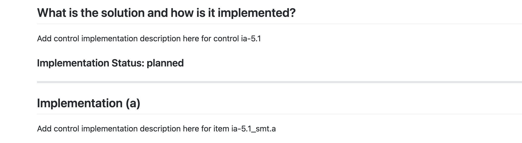 Change header text for Implementation (a) · Issue #1226 · oscal-compass/compliance-trestle · GitHub