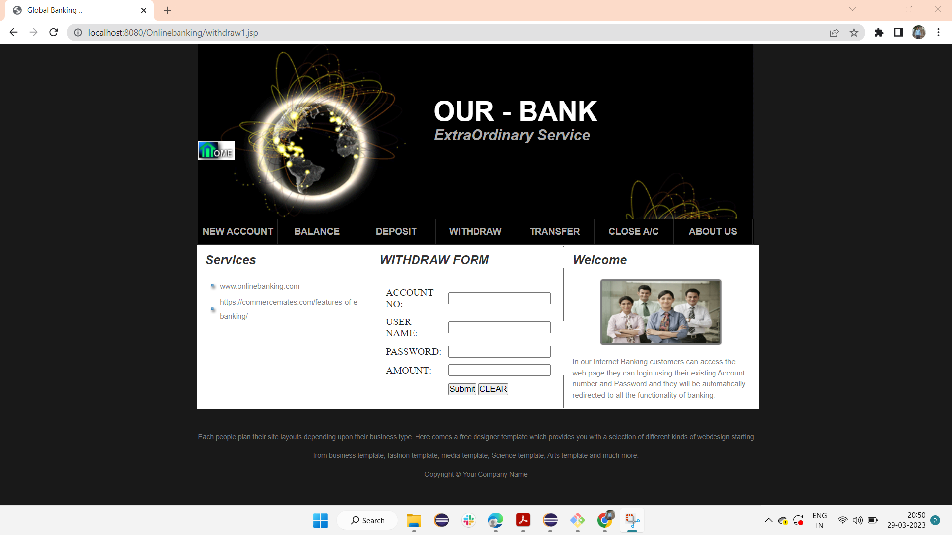 GitHub - RohitBrijwasi/Online-Banking-JSP-Servlet