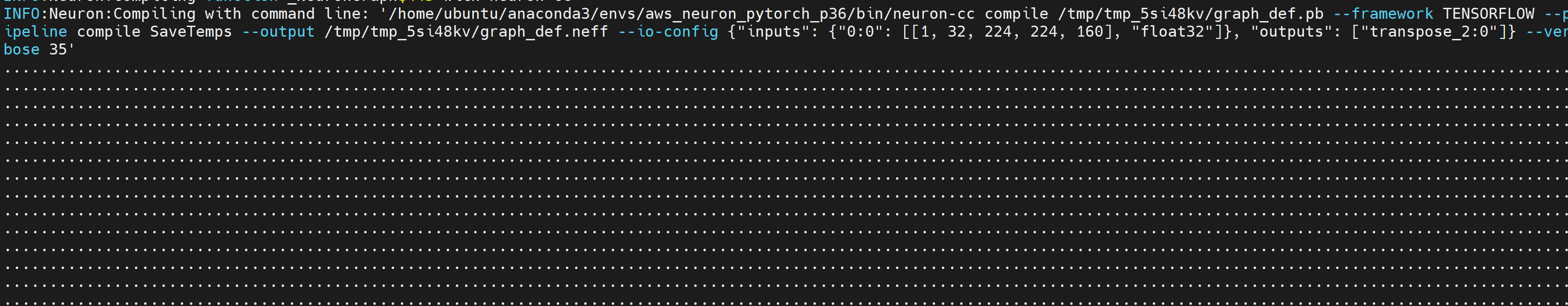 Neuron compler stops and just puts ... forever · Issue #352 · aws-neuron/aws-neuron-sdk · GitHub