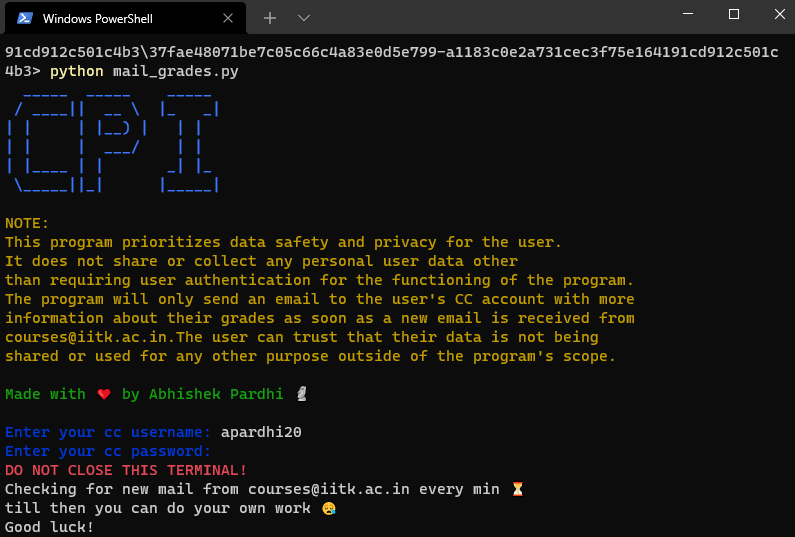 Instructions: download the zip, unzip it, open terminal in that unzipped folder, run the file ...