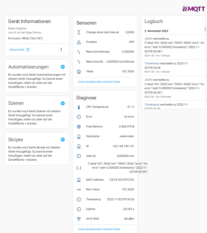 MQTT Discovery in Homeassistant · Issue #1133 · jomjol/AI-on-the-edge-device · GitHub