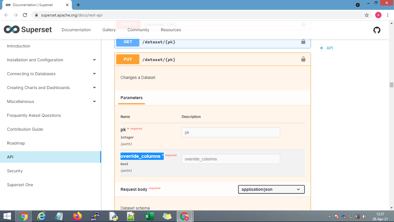 what kind of data need to give in superset apicall for put dataset (override coloumn) · Issue ...
