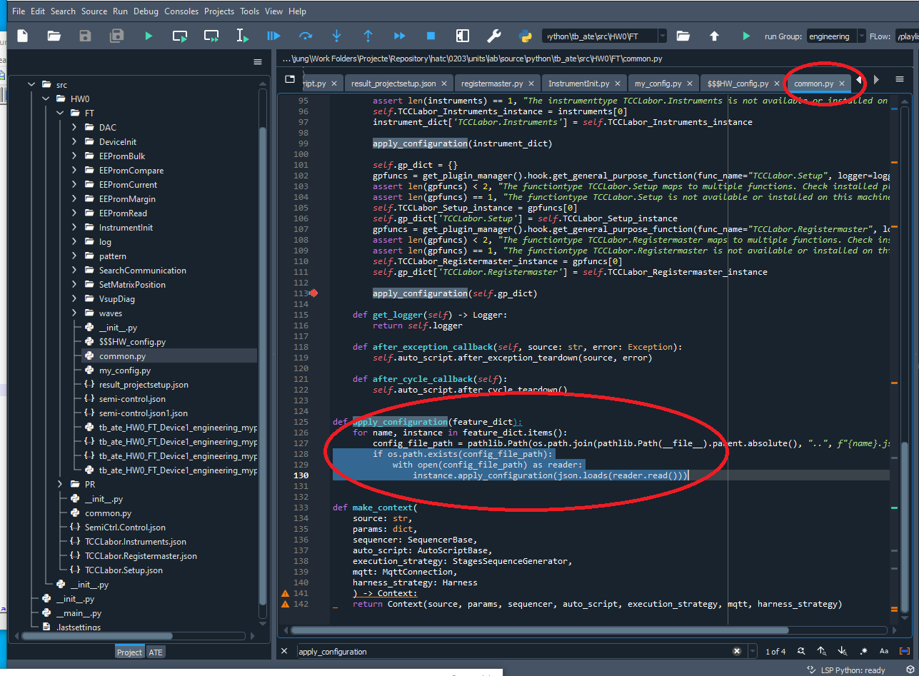 The instance.apply_configuration in the common.py is only called if a ...