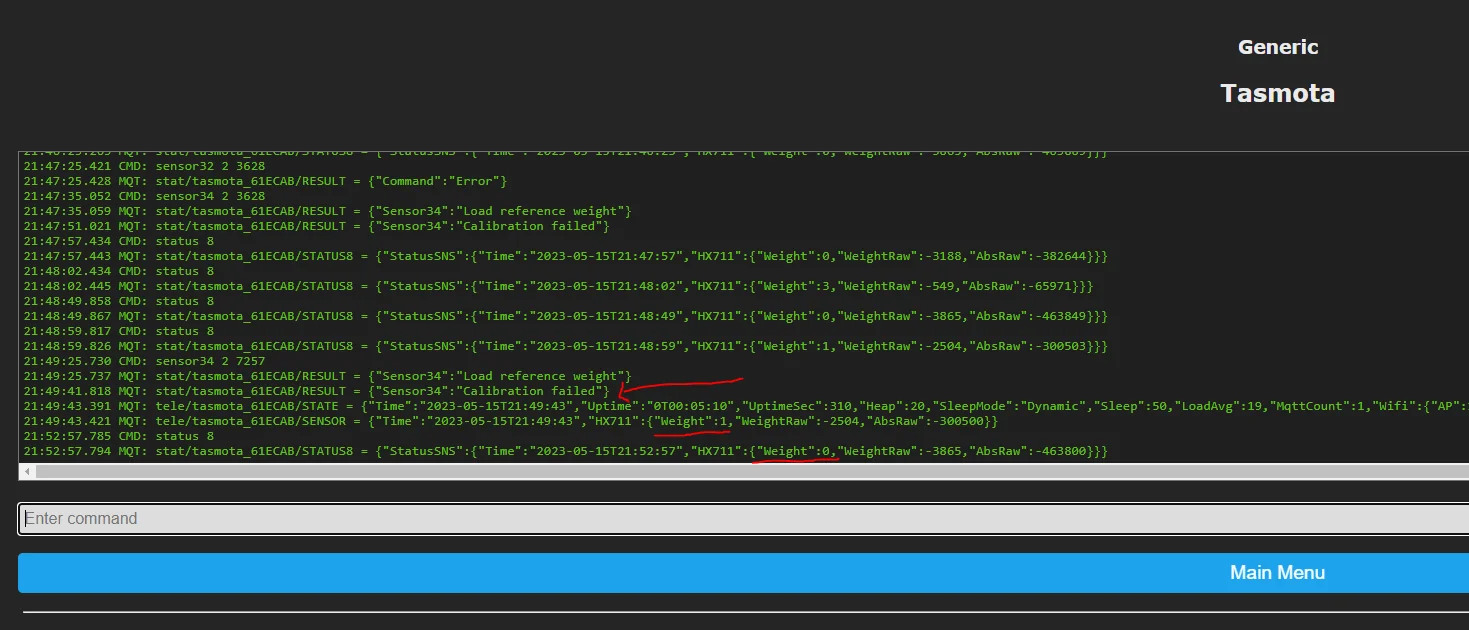 HX711 load cells, Calibration Failed - help! · arendst Tasmota · Discussion #18667 · GitHub