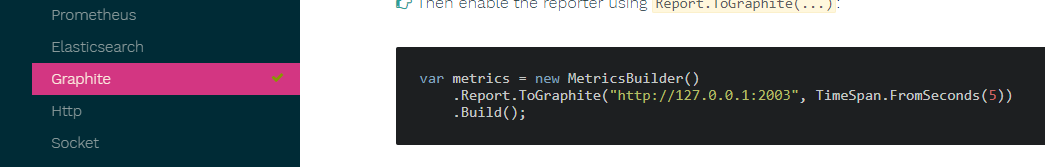 Graphite URI scheme must be either net.tcp or net.udp or net.pickled (Parameter 'BaseUri ...