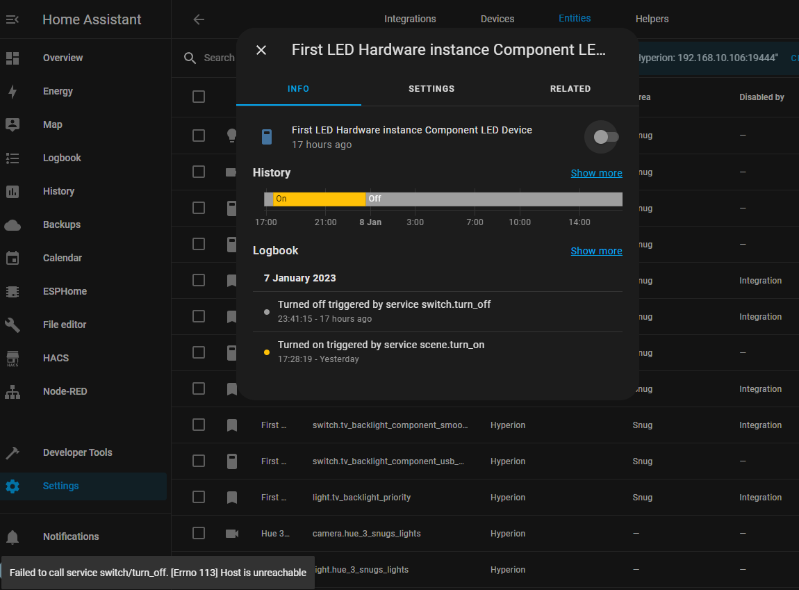 Hyperion integration Loses connection and gives "[Errno 113] Host is unreachable" error · Issue ...
