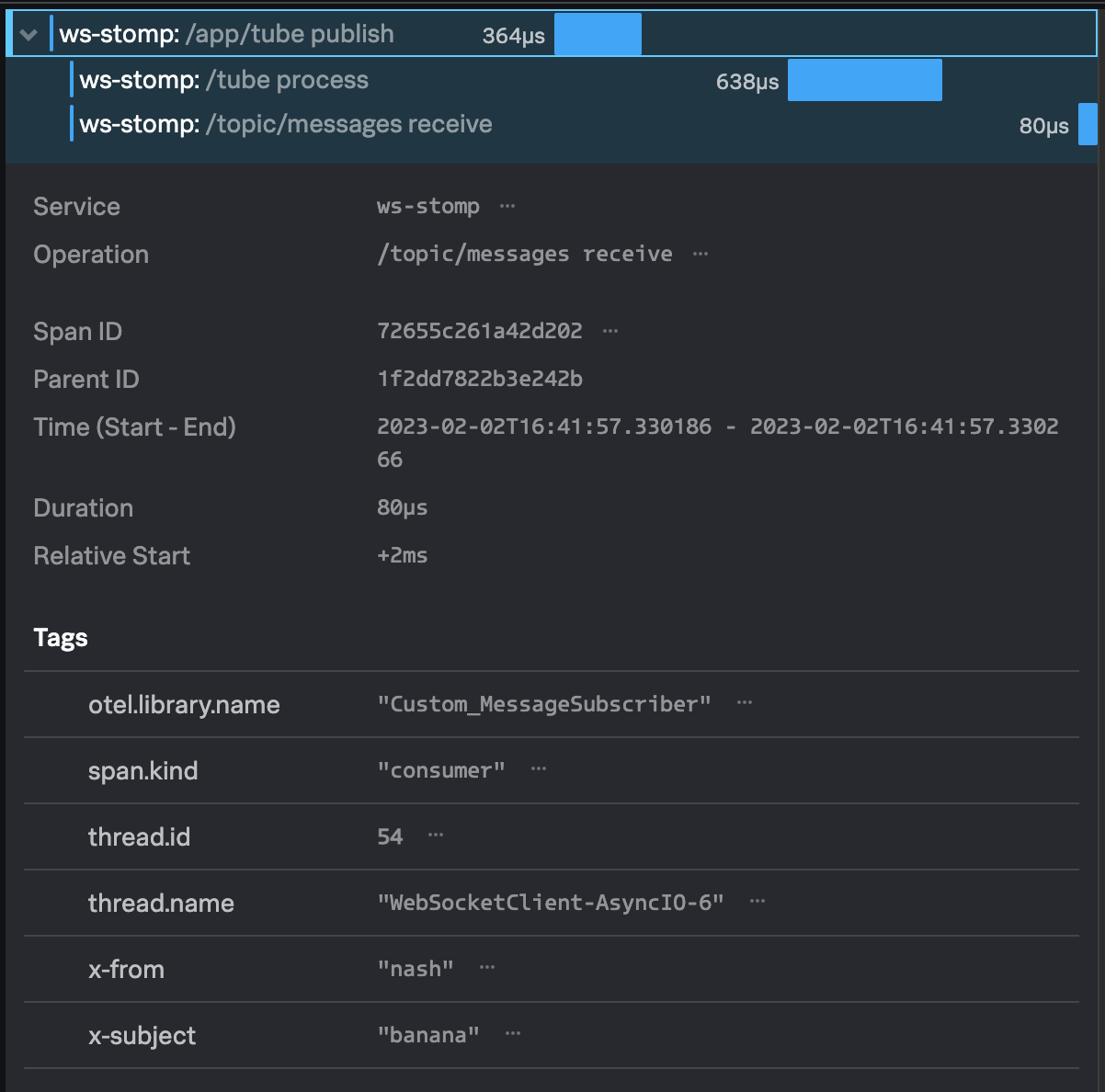 GitHub - breedx-splk/java-ws-stomp: Example repo for passing trace context across stomp proto on ws