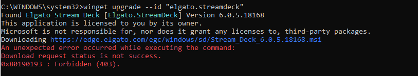 403 error with elgato steamdeck package · Issue #97909 · microsoft/winget-pkgs · GitHub