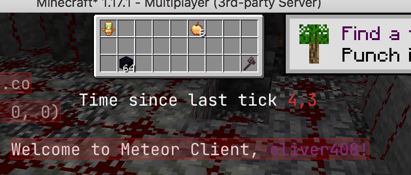 [Bug] Time since last tick not showing · Issue #1692 · MeteorDevelopment/meteor-client · GitHub