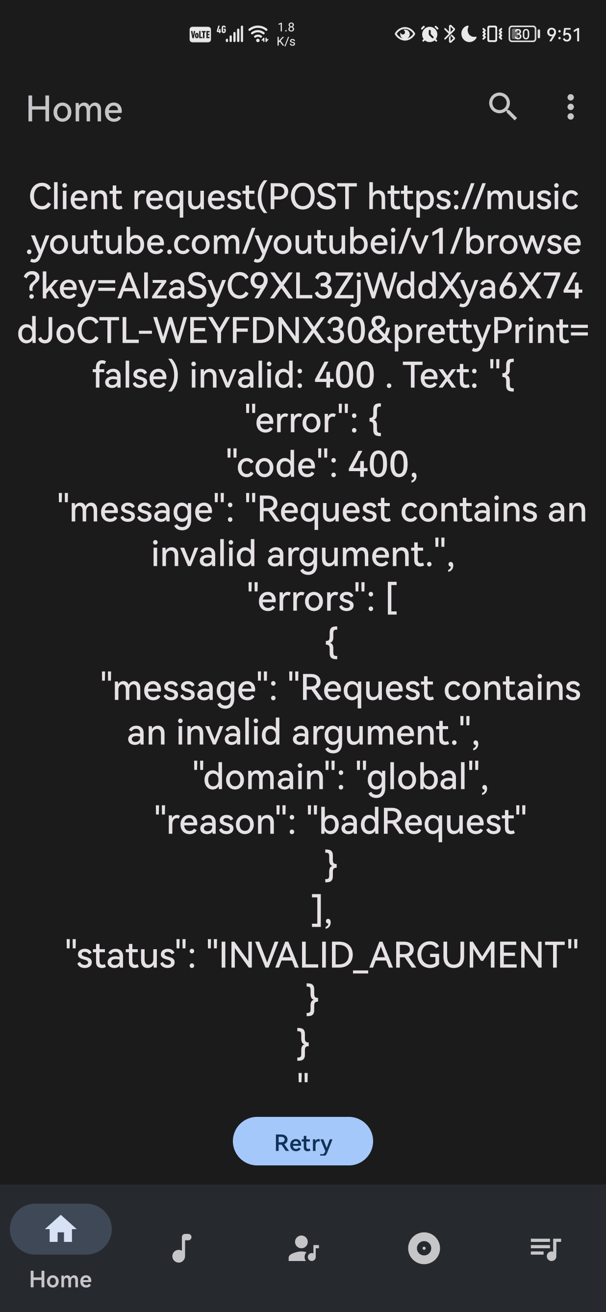 Not able to use the app properly, error code 400 · Issue #204 · z-huang/InnerTune · GitHub