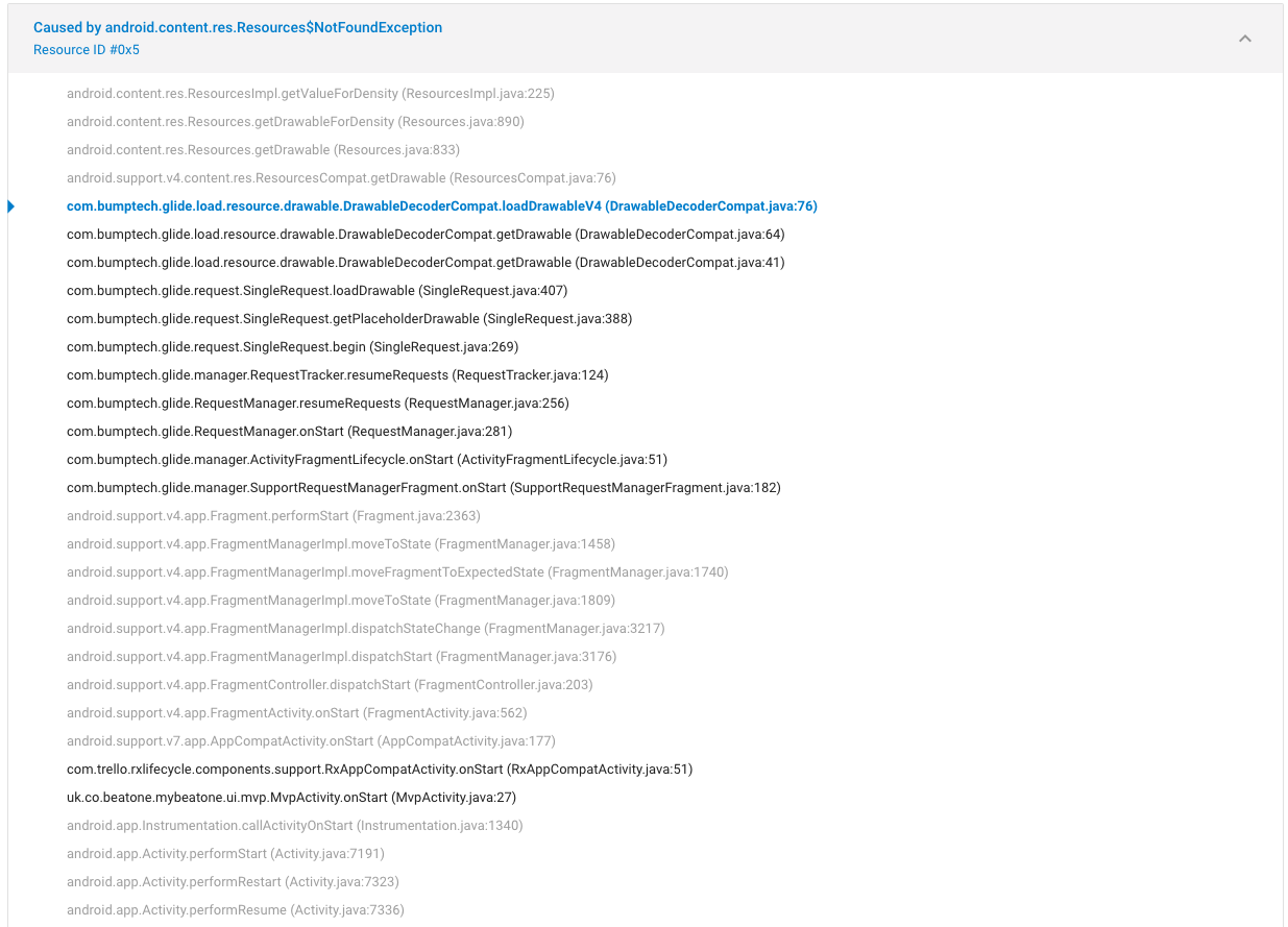 android.content.res.Resources$NotFoundException · Issue #3134 · bumptech/glide · GitHub