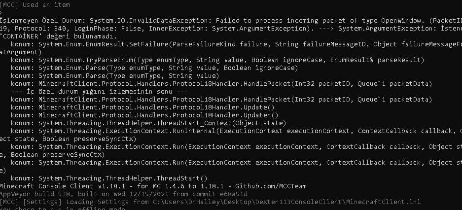 Can't use the useitem command · Issue #1993 · MCCTeam/Minecraft-Console-Client · GitHub