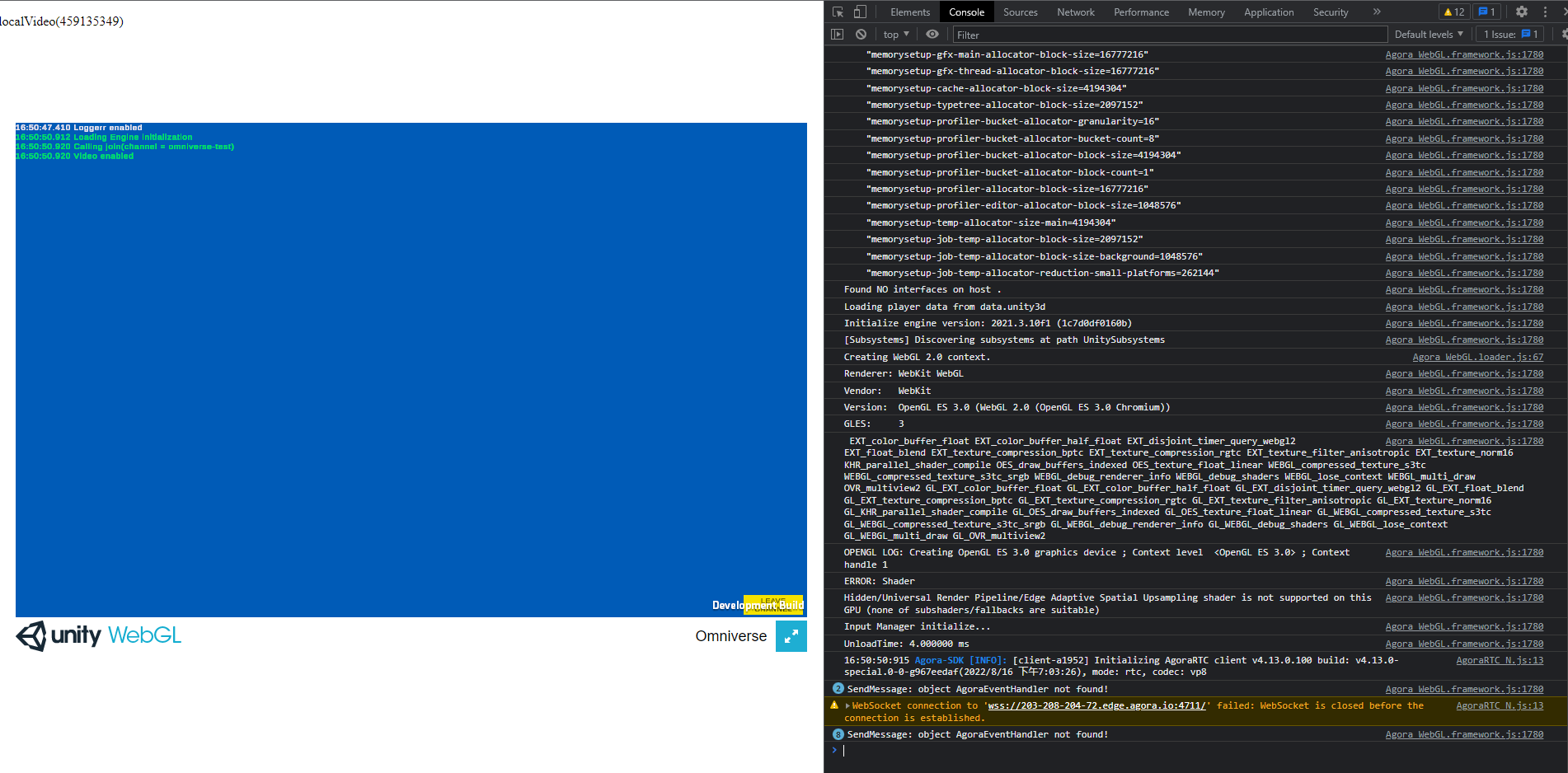 Agora Event Handler not found · Issue #221 · AgoraIO-Community/Agora_Unity_WebGL · GitHub
