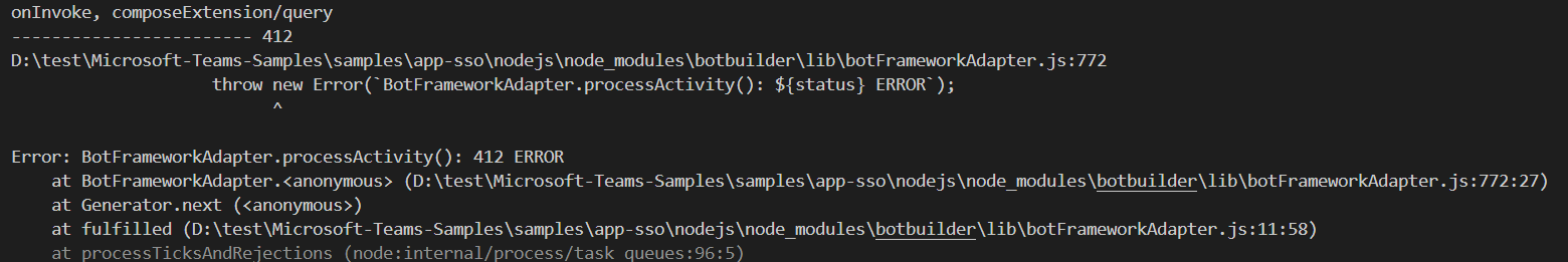 Bug: Sample app-sso crash down · Issue #513 · OfficeDev/Microsoft-Teams-Samples · GitHub