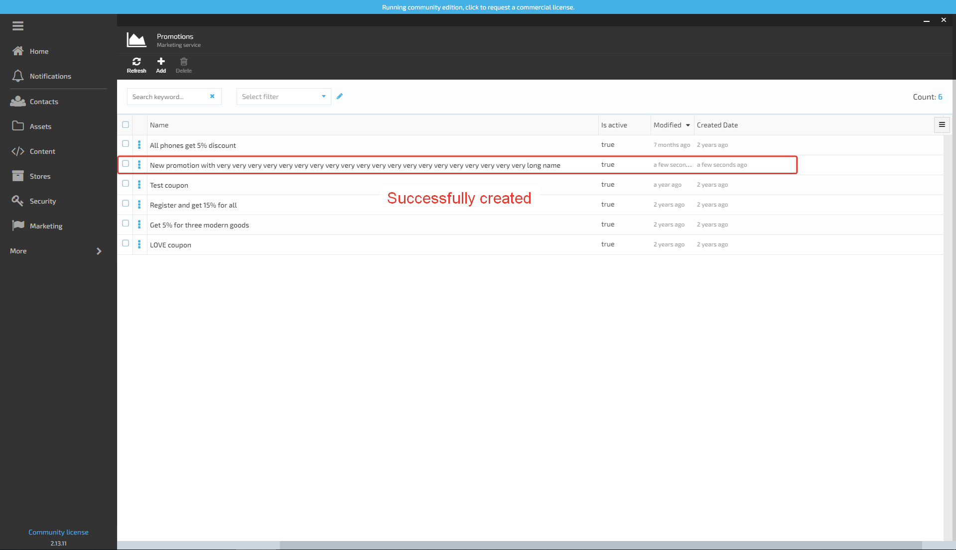 CreatePromotion: The field Name must be a string with a maximum length of 128. · Issue #889 ...