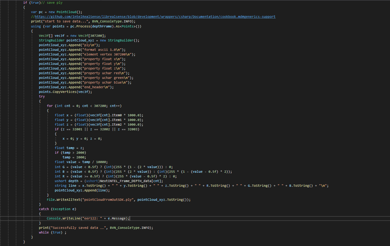 The output point cloud of the API is reversed with the y-axis compared ...